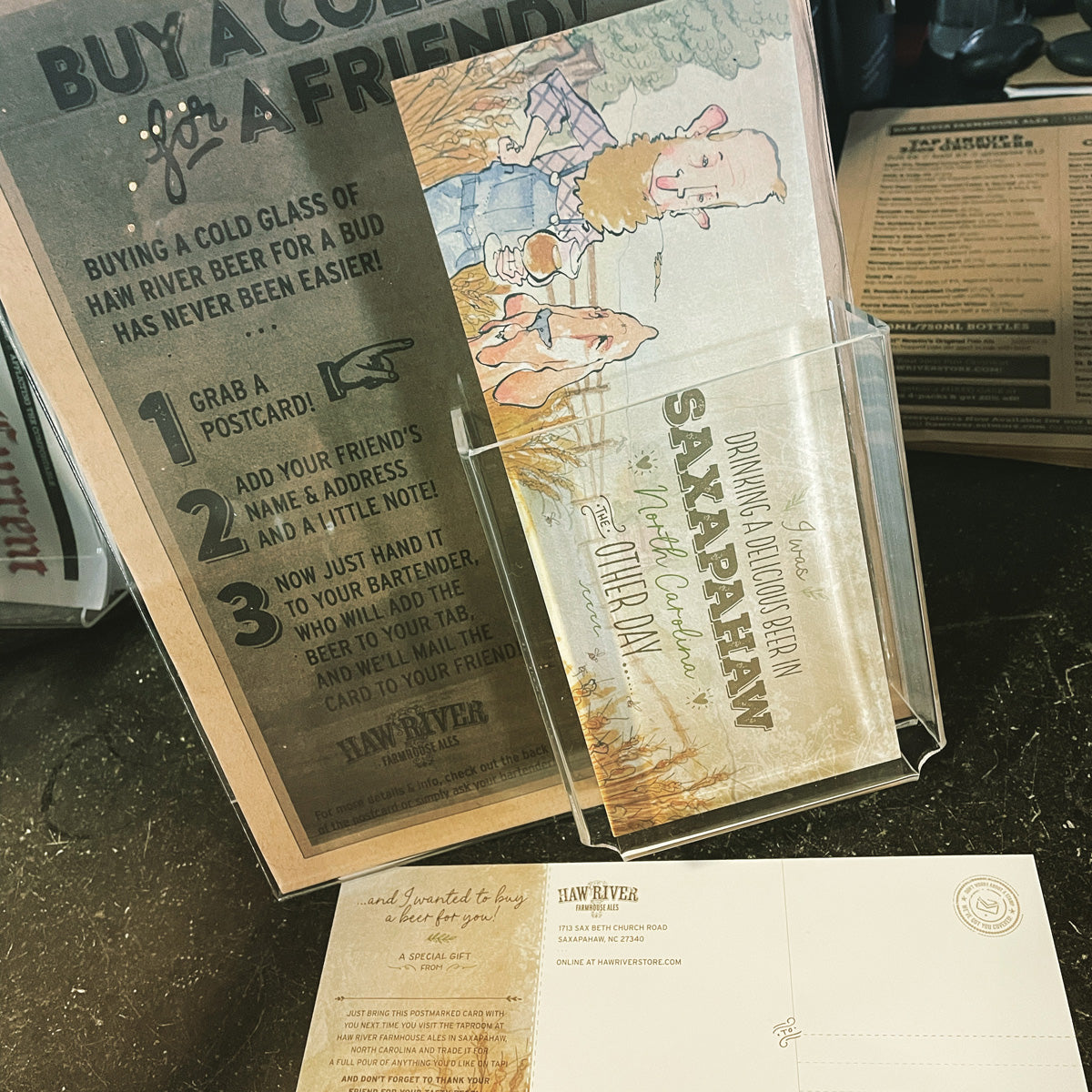 "Buy a Friend a Beer" Postcard – Haw River Farmhouse Ales